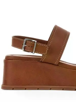 Hogan Leather Platform Sandals