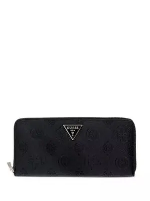 Guess Maxi Cresidia Embossed Zip Wallet - Black