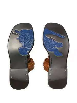 Burberry Leather Baez Sandals - Neutrals