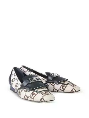 Alberta Ferretti Logo-pattern Round-toe Pumps