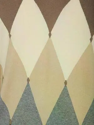 BALLANTYNE Argyle V-neck Sweater - Brown