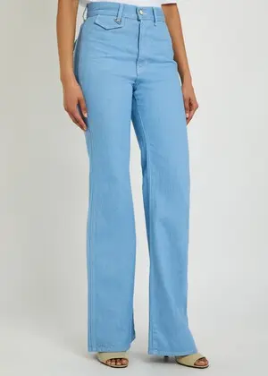Veronica Beard Crosbie Wide-leg Jeans - Light Blue