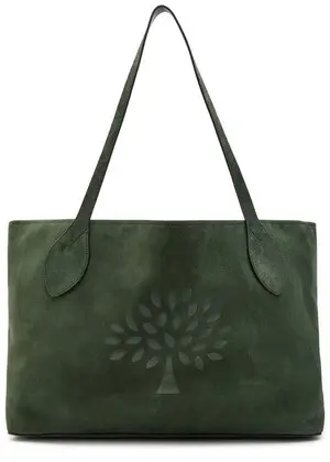 Mulberry Oversized Logo-debossed Suede Tote Bag - Green