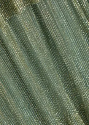 L'IDEE Nammos Halterneck Metallic-mesh Maxi Dress - Green