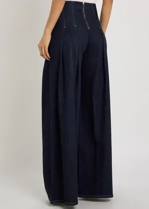Alice + Olivia Pleated Wide-leg Trousers