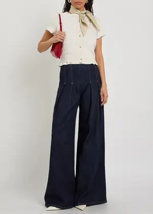 Alice + Olivia Pleated Wide-leg Trousers