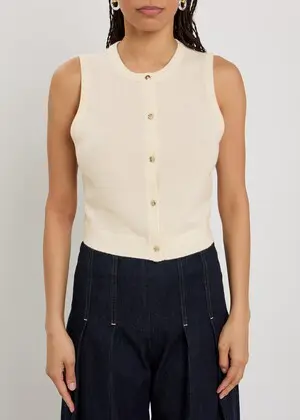 Alice + Olivia Loly Cashmere-blend Vest - Ecru