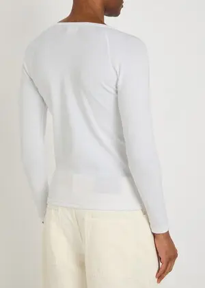 STRETCH FRAISE Ribbed Stretch-cotton T-shirt