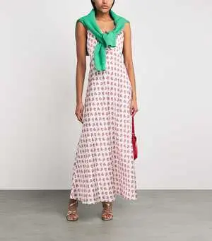 Maje Silk Floral Maxi Dress