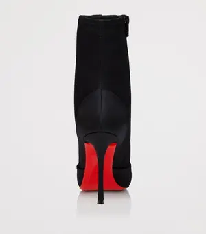 CHRISTIAN LOUBOUTIN Pavlova 100 Leather-satin Boots - Black