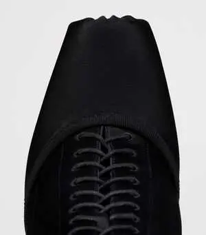 CHRISTIAN LOUBOUTIN Pavlova 100 Leather-satin Boots - Black
