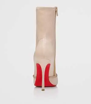 CHRISTIAN LOUBOUTIN Pavlova Leather-satin Boots 100 - Nude