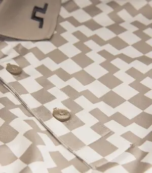 J. Lindeberg Tour Tech Print Polo Shirt - Beige
