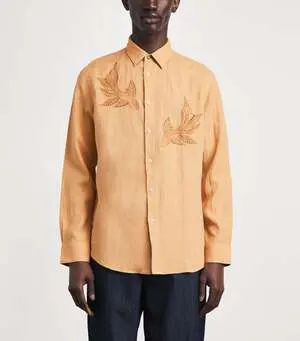Paul Smith Fish-embroidered Linen Shirt