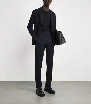 Emporio Armani Virgin Wool-blend Slim Trousers