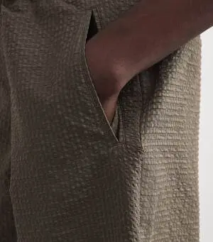 Emporio Armani Seersucker Bermuda Shorts - Brown