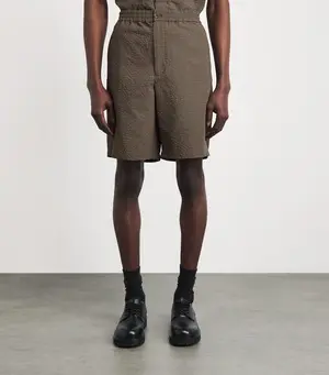 Emporio Armani Seersucker Bermuda Shorts - Brown