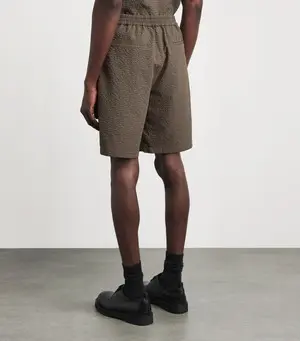 Emporio Armani Seersucker Bermuda Shorts - Brown