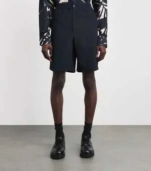 Emporio Armani Icon Collection Seersucker Bermuda Shorts - Blue