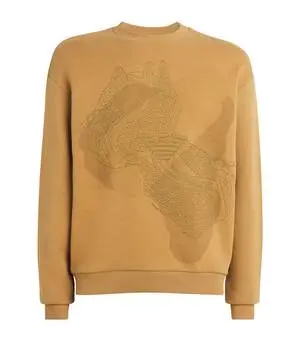 Emporio Armani Cotton Embroidered Sweatshirt - Brown