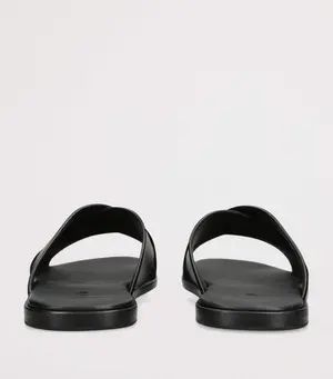 Magnanni Leather Cross Sandals - Black