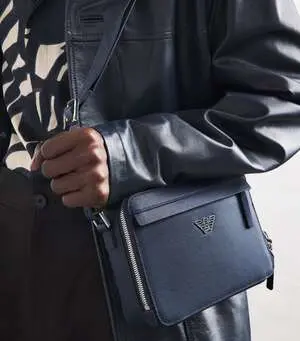 Emporio Armani Mini Eagle Camera Cross-body Bag - Blue