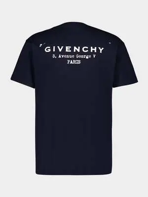 Givenchy Dark Navy Logo Cotton T-shirt - Blue