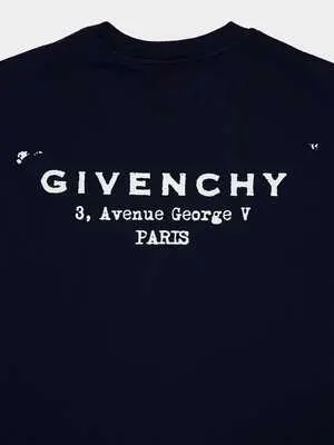 Givenchy Dark Navy Logo Cotton T-shirt - Blue
