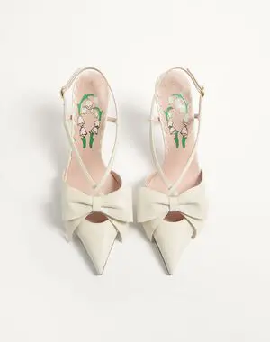 Valentino Garavani Bowow Slingback Pumps - Ivory