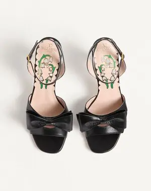 Valentino Garavani Bowow Kidskin Sandal 95mm - Black