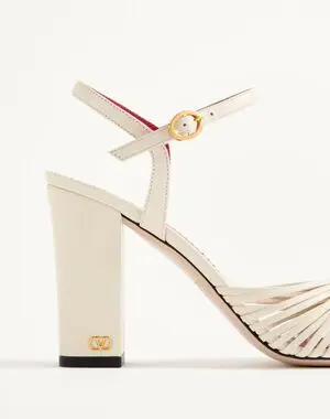 Valentino Garavani Annet 90mm Kidskin Sandal - Ivory