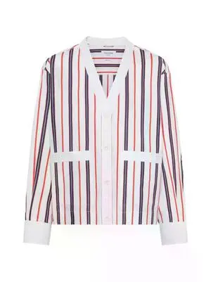 Thom Browne Poplin Repp Stripe Shirt - White