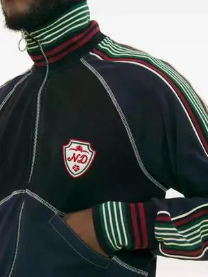 NICHOLAS DALEY Striped Logo-patch Jacket