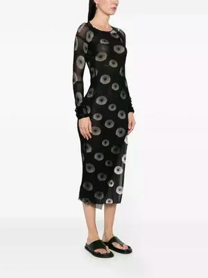 Yohji Yamamoto Long-sleeve Midi Dress