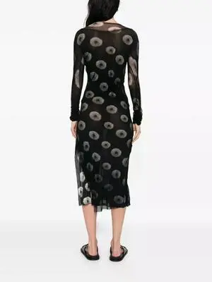 Yohji Yamamoto Long-sleeve Midi Dress