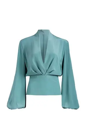 Silvia Tcherassi Delfina Silk Wrap Blouse