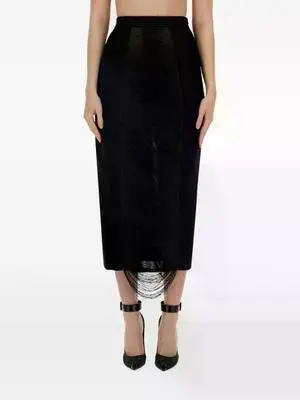 Alexander McQueen Fringed-detail Midi Skirt