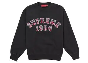 Supreme Plaid Arc Crewneck Sweatshirt - Black