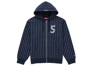 Supreme Devil Logo Zip Up Hooded Sweatshirt - Stripe