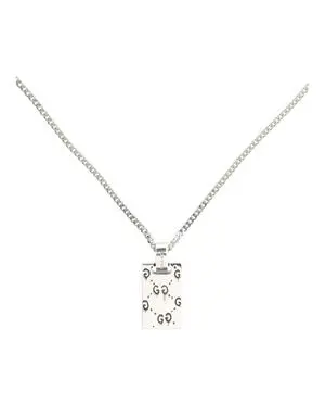 Gucci Sterling Ghost Tag Necklace - Silver