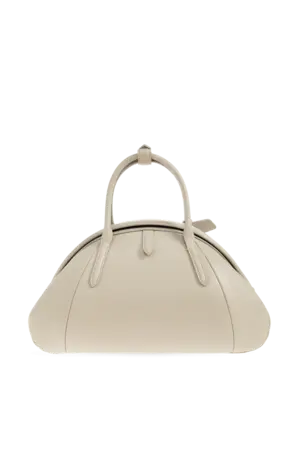 Alaïa Leather Handbag With Logo - Grey