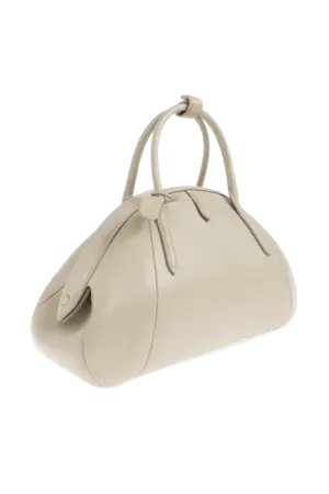 Alaïa Leather Handbag With Logo - Grey