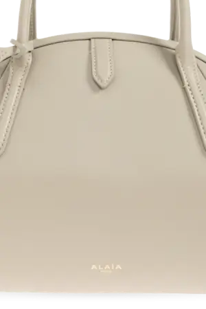 Alaïa Leather Handbag With Logo - Grey