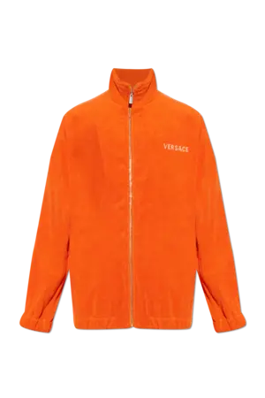 Versace Terry Cotton Zip-up Sweatshirt - Orange