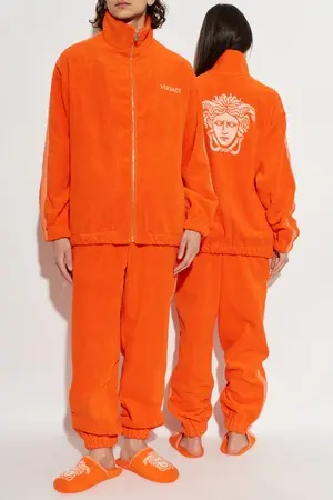 Versace Terry Cotton Jogger Trousers - Orange