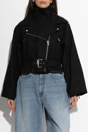 Alaïa Denim Jacket With Stand-up Collar