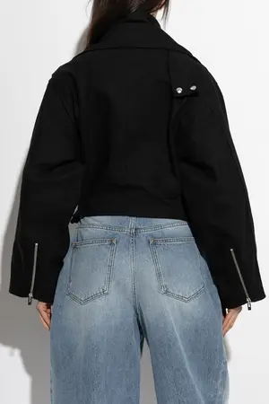 Alaïa Denim Jacket With Stand-up Collar