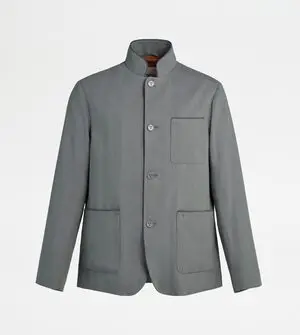 TOD'S Castello Jacket In Linen And Silk - Grey