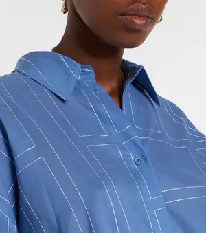 TOTEME Embroidered Cotton-blend Shirt