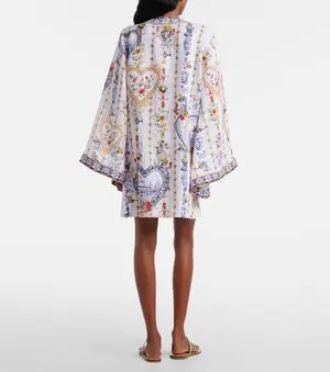Camilla Cutout Printed Linen Kaftan